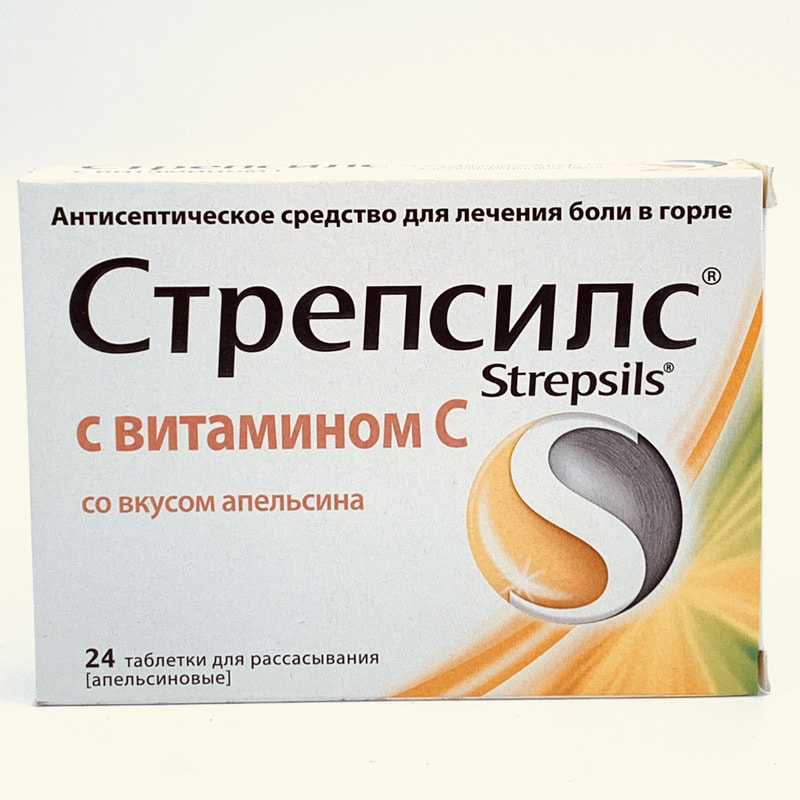 Купить Стрепсилс с витамином С со вкусом апельсина таблетки д/рассас ...